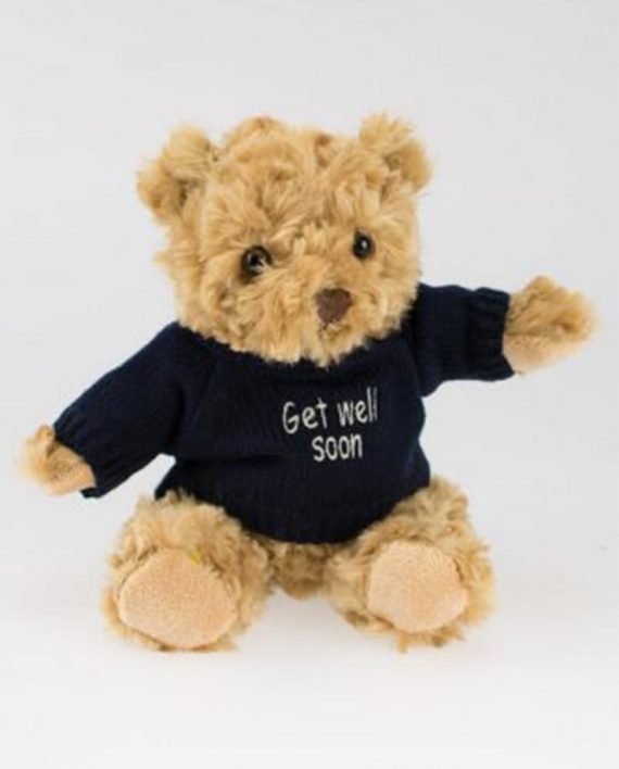 Get Well Soon Teddy Bear in Navy Jumper | Get Well Gifts
