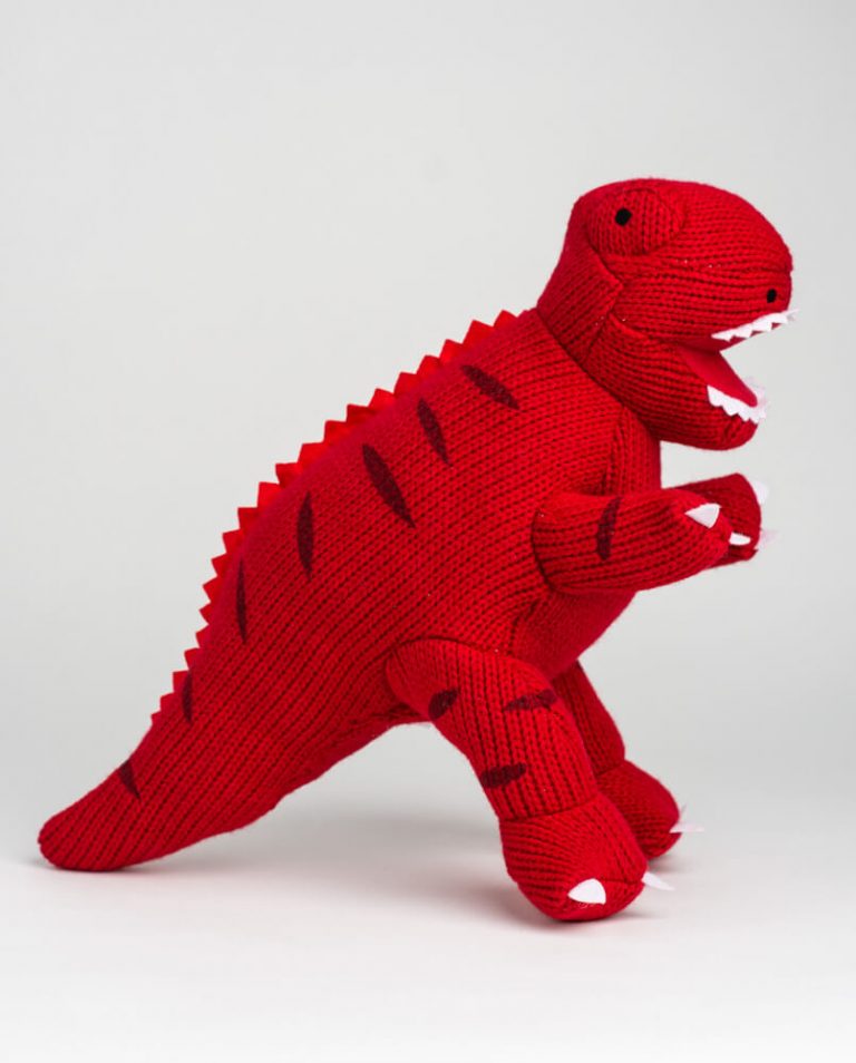 Red Knitted T.rex| Dinosaur Soft Toy | Order yours today at Send a Cuddly