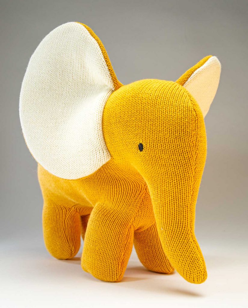Organic Cotton Elephant Toy | Scandi Toy | Say it softly - Send a Cuddly