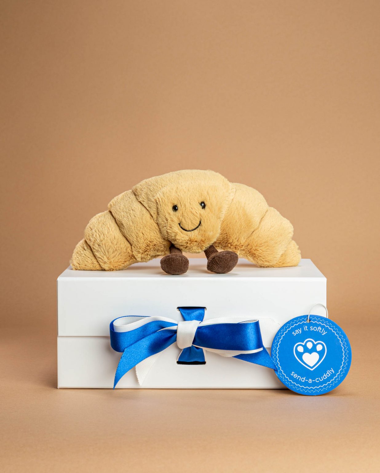 Cuddly croissant soft toy gift| Jellycat Croissant - send quirky cuddles!