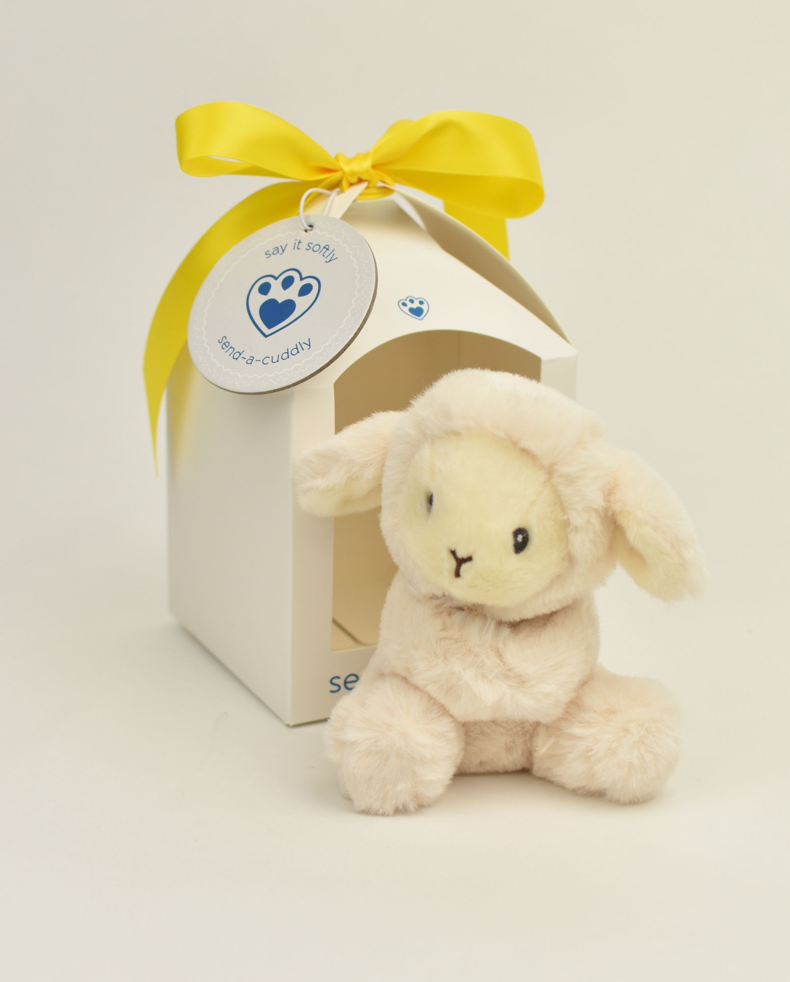Cuddly lamb Gift Delivery | eco cream lamb rattle -Send a Cuddly