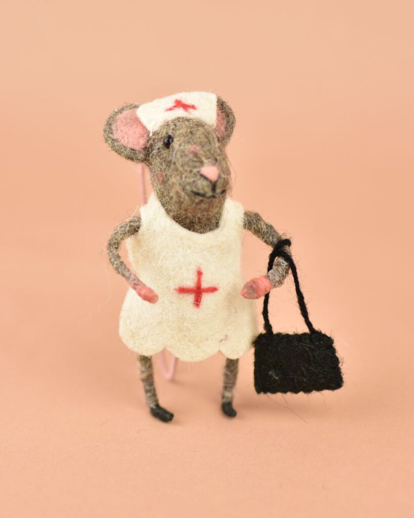 Felt Nurse Mouse Get Well Soon Gift | Mouse gift | Send a Cuddly